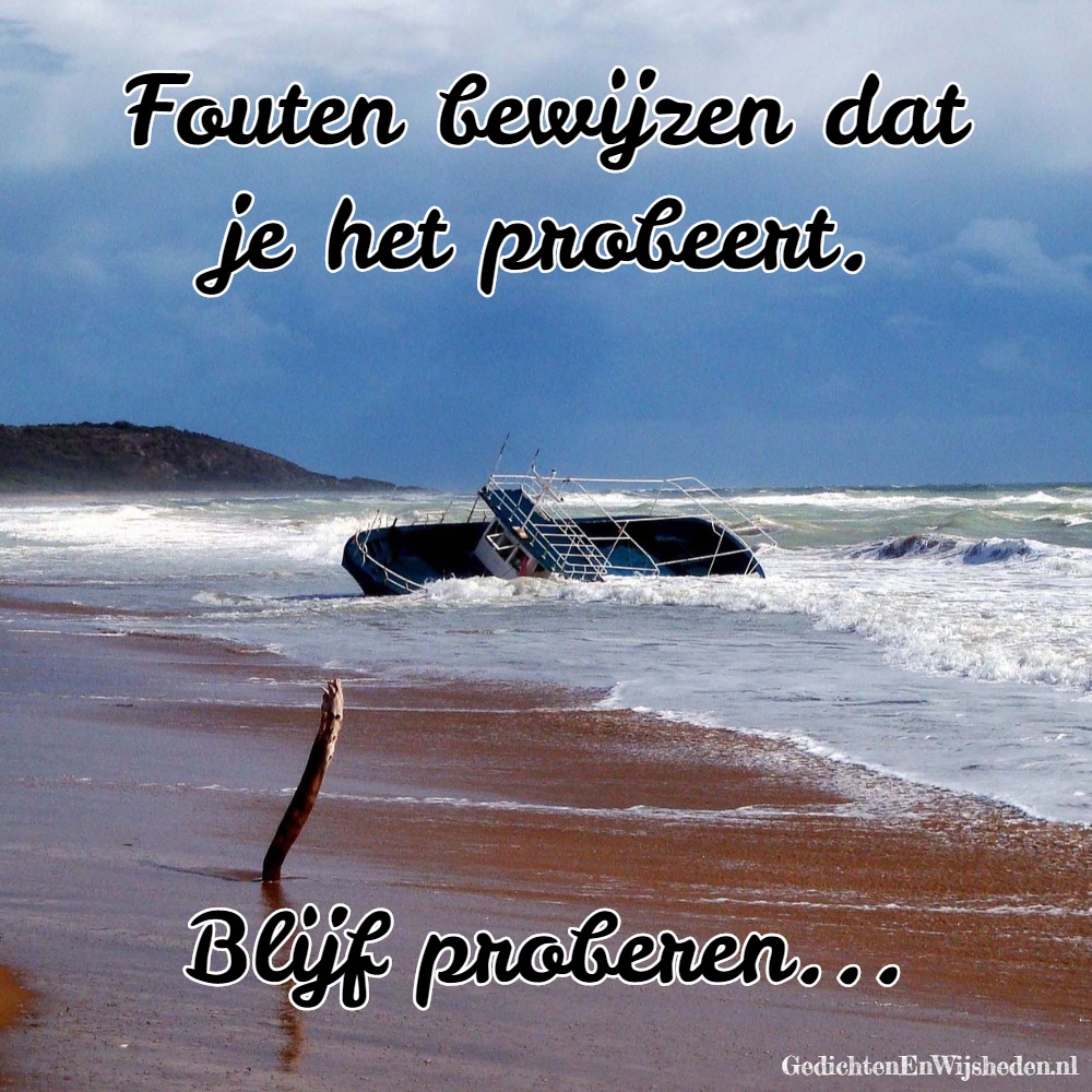 GedichtenEnWijsheden.nl - Spreuk: Fouten bewijzen dat je het probeert ...
