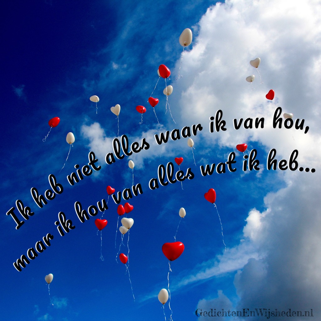 GedichtenEnWijsheden.nl - Spreuk: Ik heb niet alles waar ik van hou ...